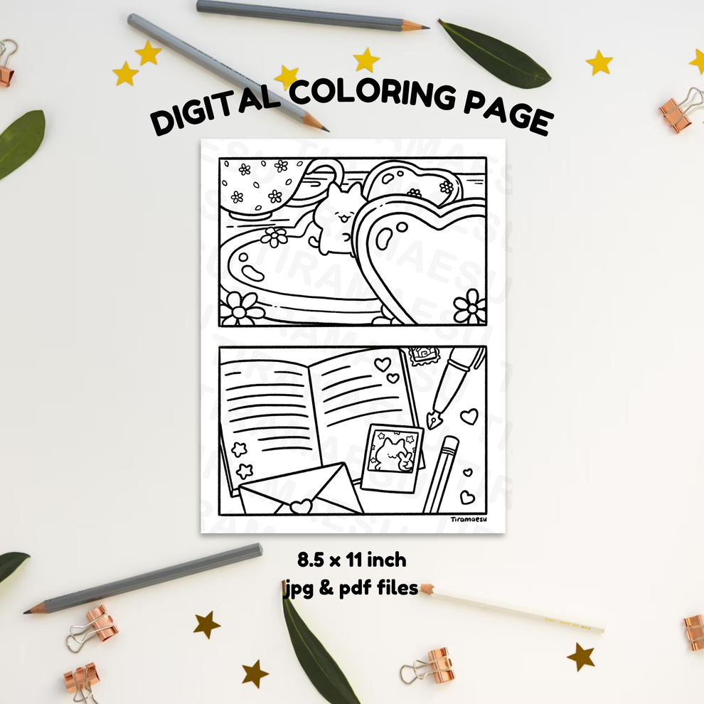 Valentine's Day 2026 Coloring Page – Tiramaesu